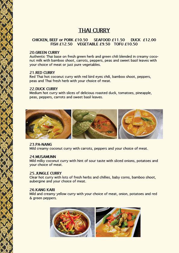 Menu at Thai Four Two Restaurant, Rochester