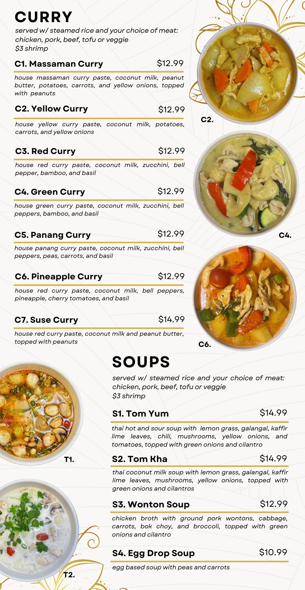 Menu at Thai Issan restaurant, Salt Lake City
