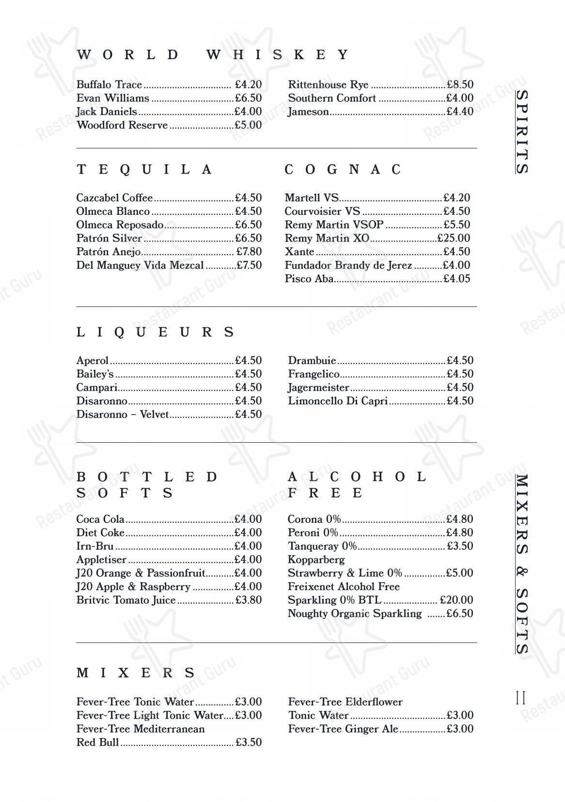 Menu at The Albyn restaurant, Aberdeen