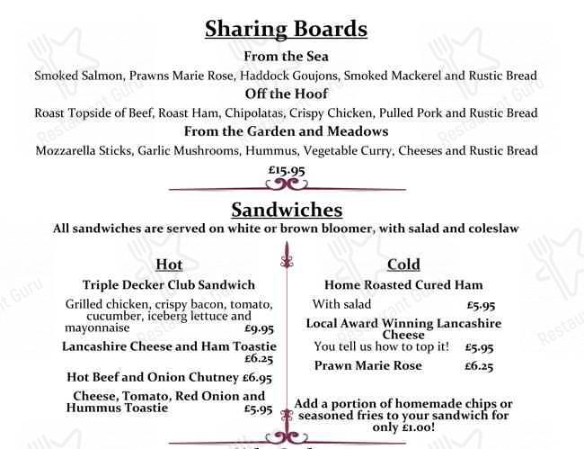Menu at The Alston Pub & Dining, Preston