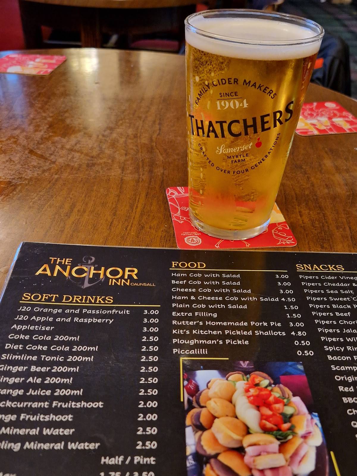 Menu at The Anchor Inn pub & bar, Kidderminster