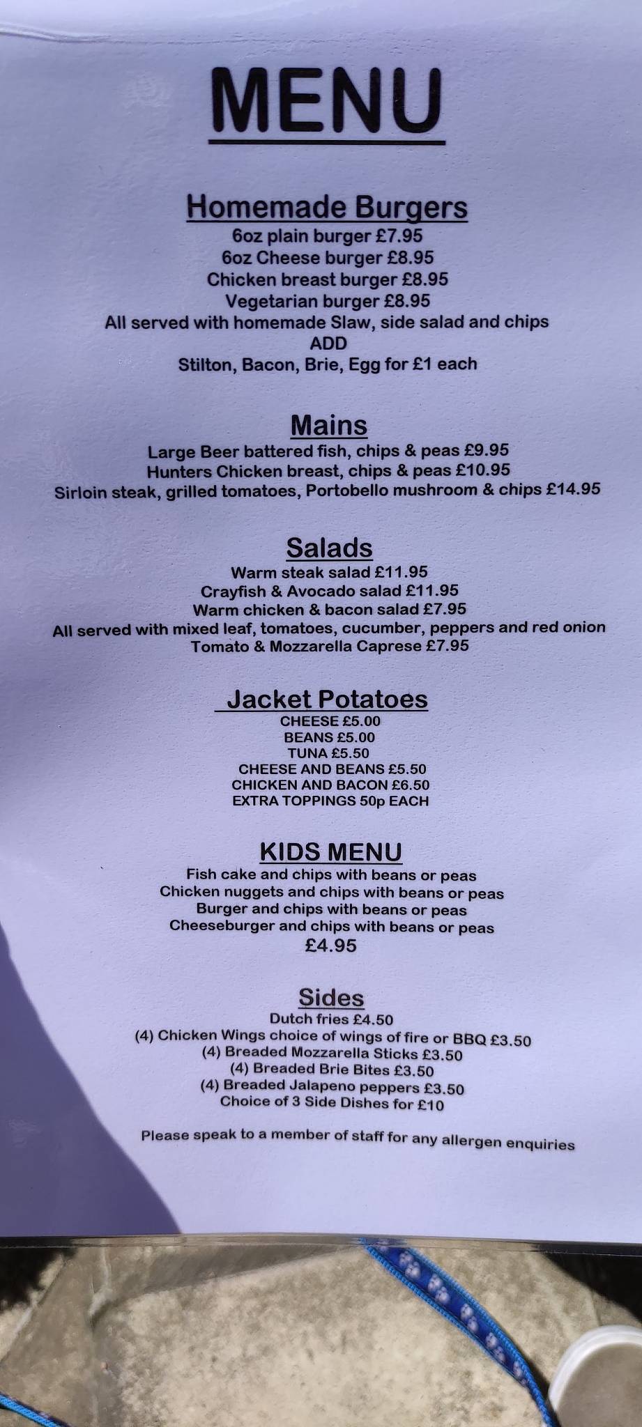 Menu at The Aviator Bar and Grill, Bognor Regis