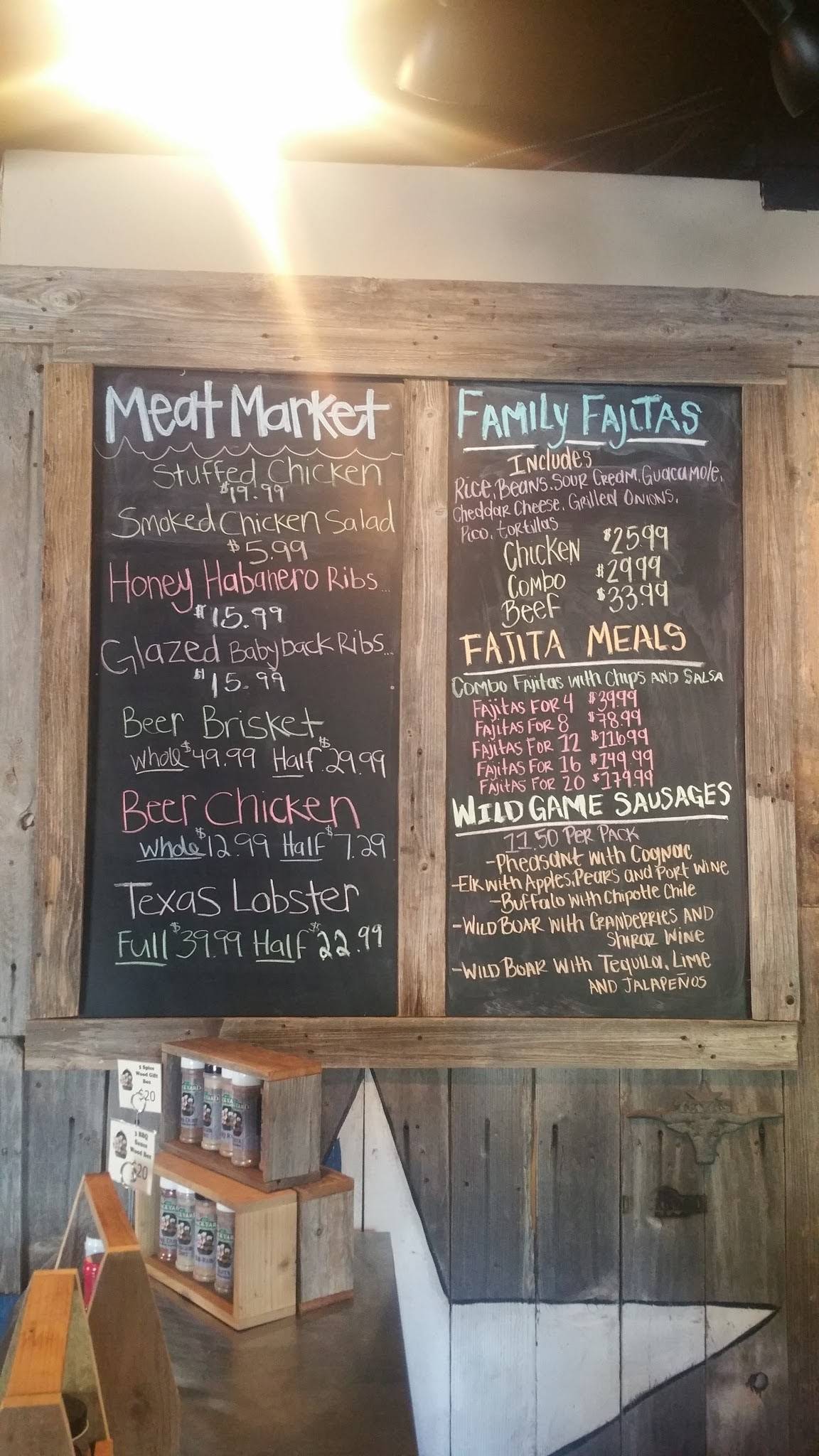 Menu at The Backyard Grill restaurant, Houston, Jones Rd