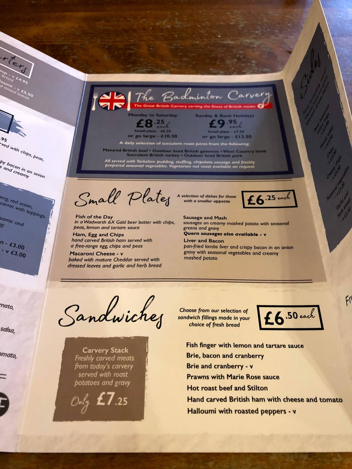 Menu at The Badminton Arms pub & bar, Bristol