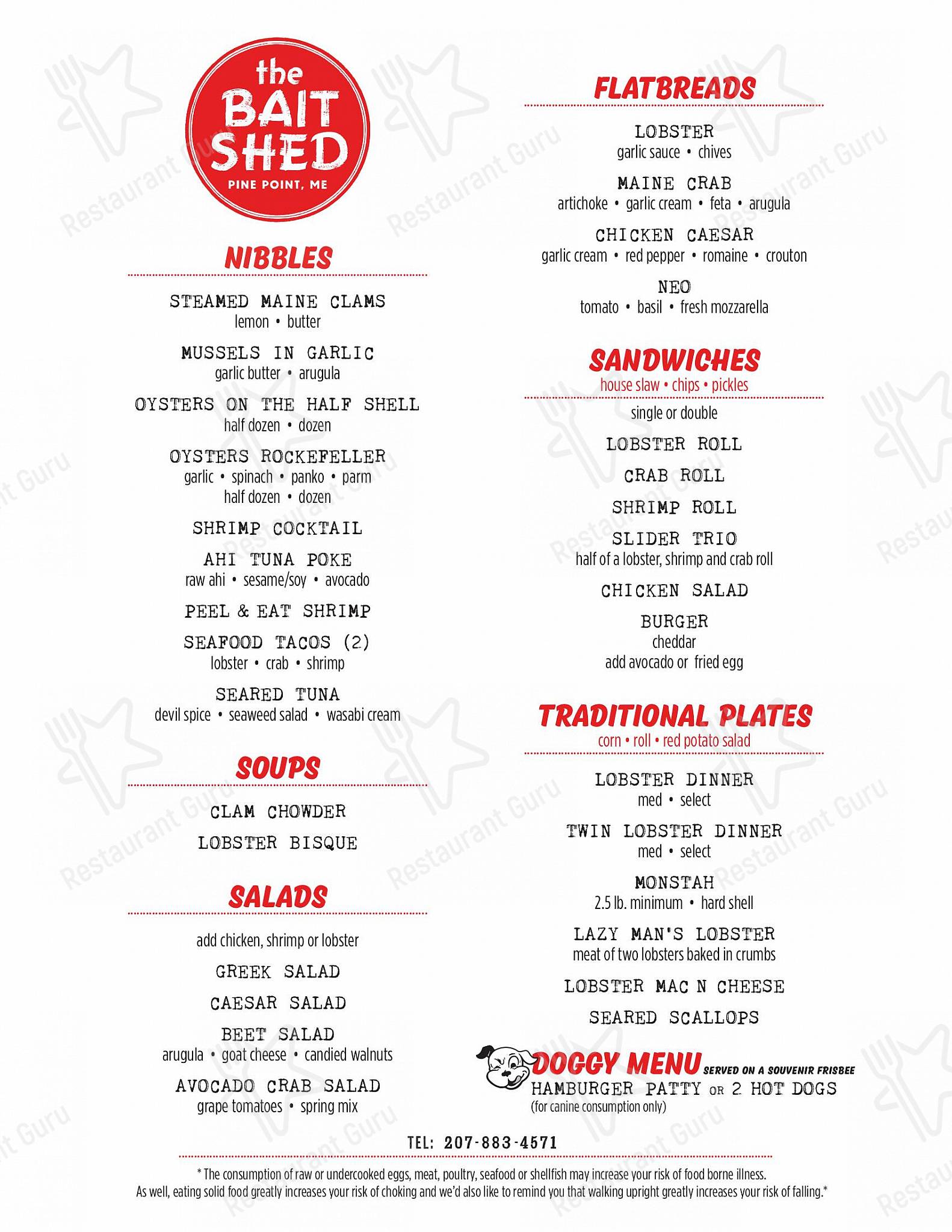 Menu at The Bait Shed pub & bar, Scarborough