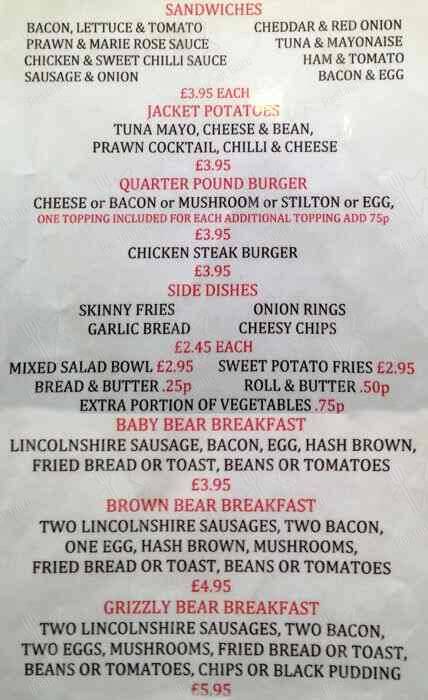 Menu at The Bear Bar & Barbers, Walton-on-Thames, 30 Bridge St.