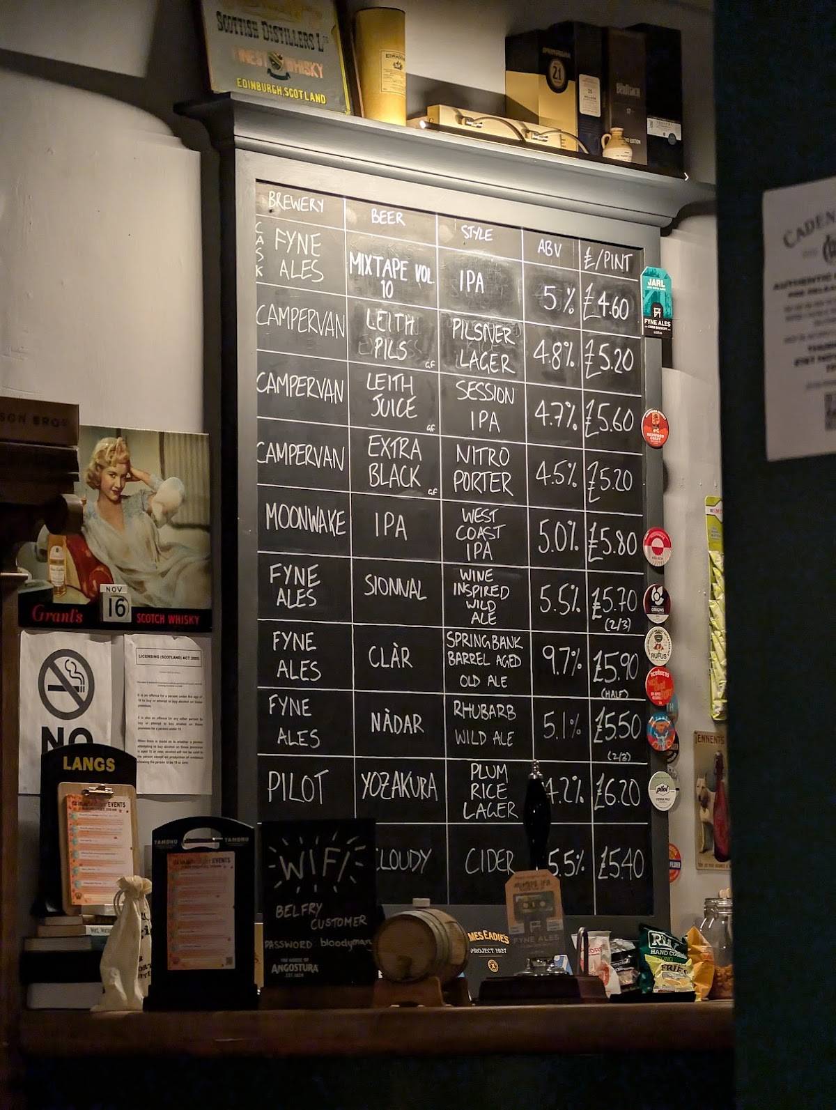 Menu at The Belfry Edinburgh pub & bar, Edinburgh