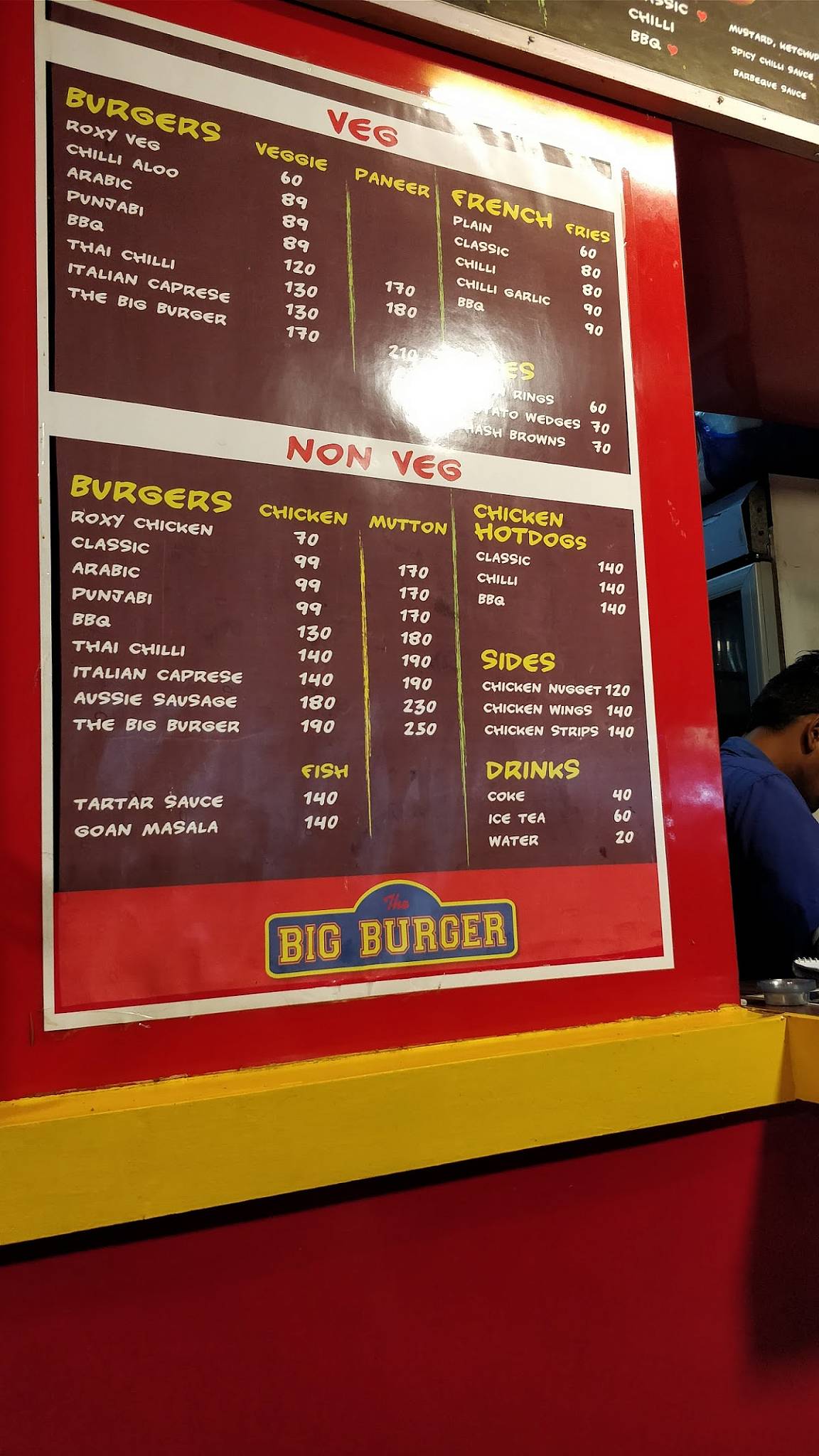 Menu at The Big Burger, Mumbai, Hakone Children's Park