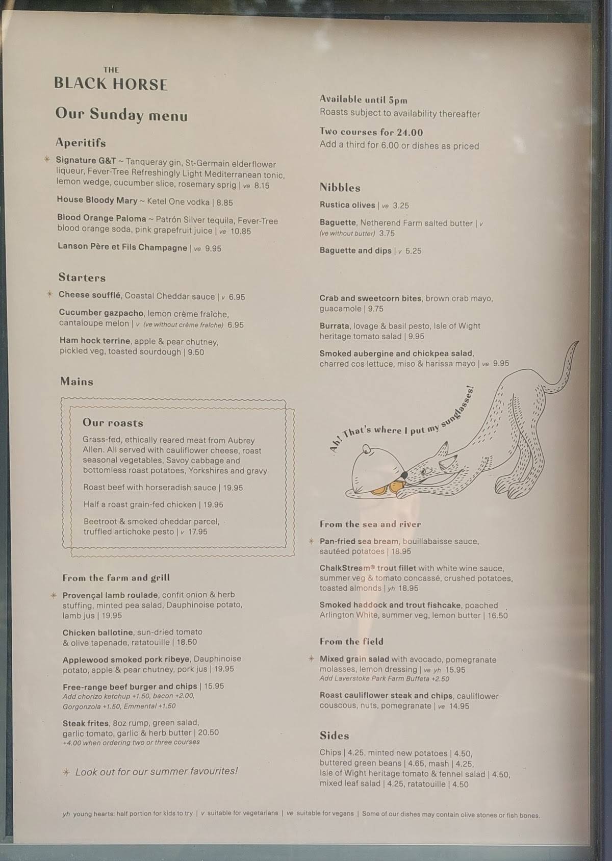 Menu at The Black Horse pub & bar, Reigate, 93 West St