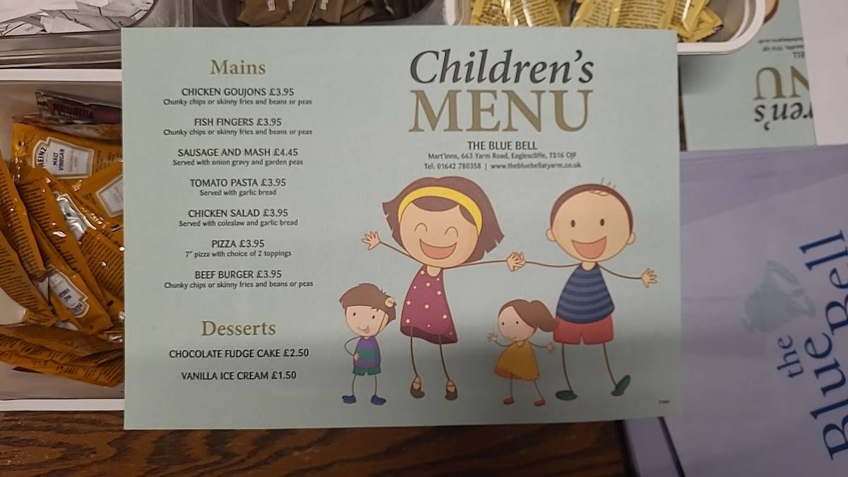 Menu at The Blue Bell pub & bar, Stockton-on-Tees, 663 Yarm Rd