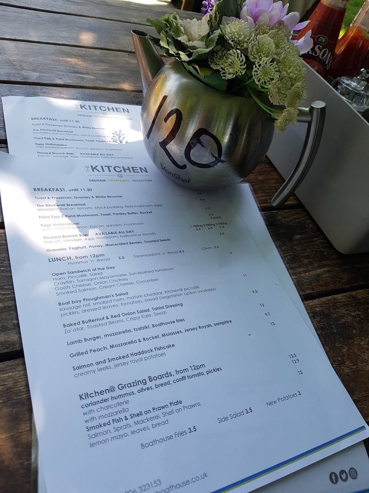 Menu at The Boatyard Dedham restaurant, Colchester