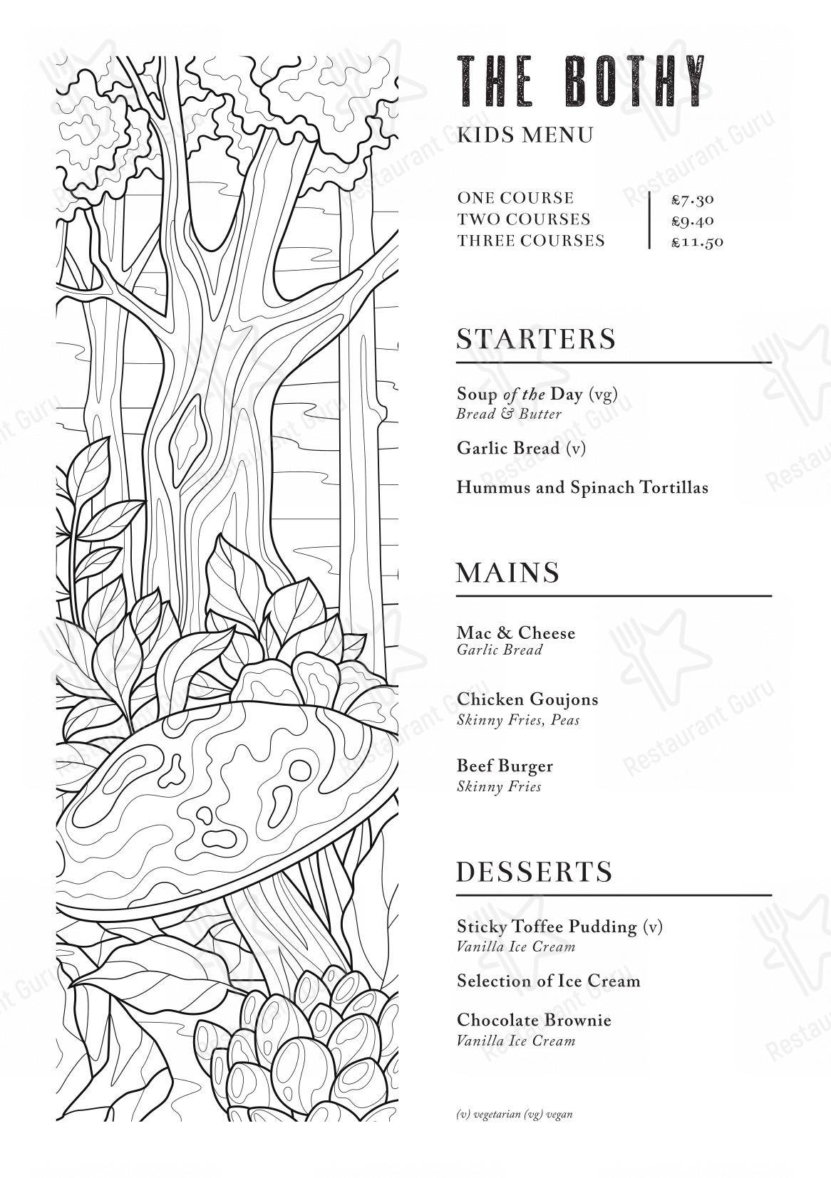 Menu at The Bothy Restaurant, Aberdeen
