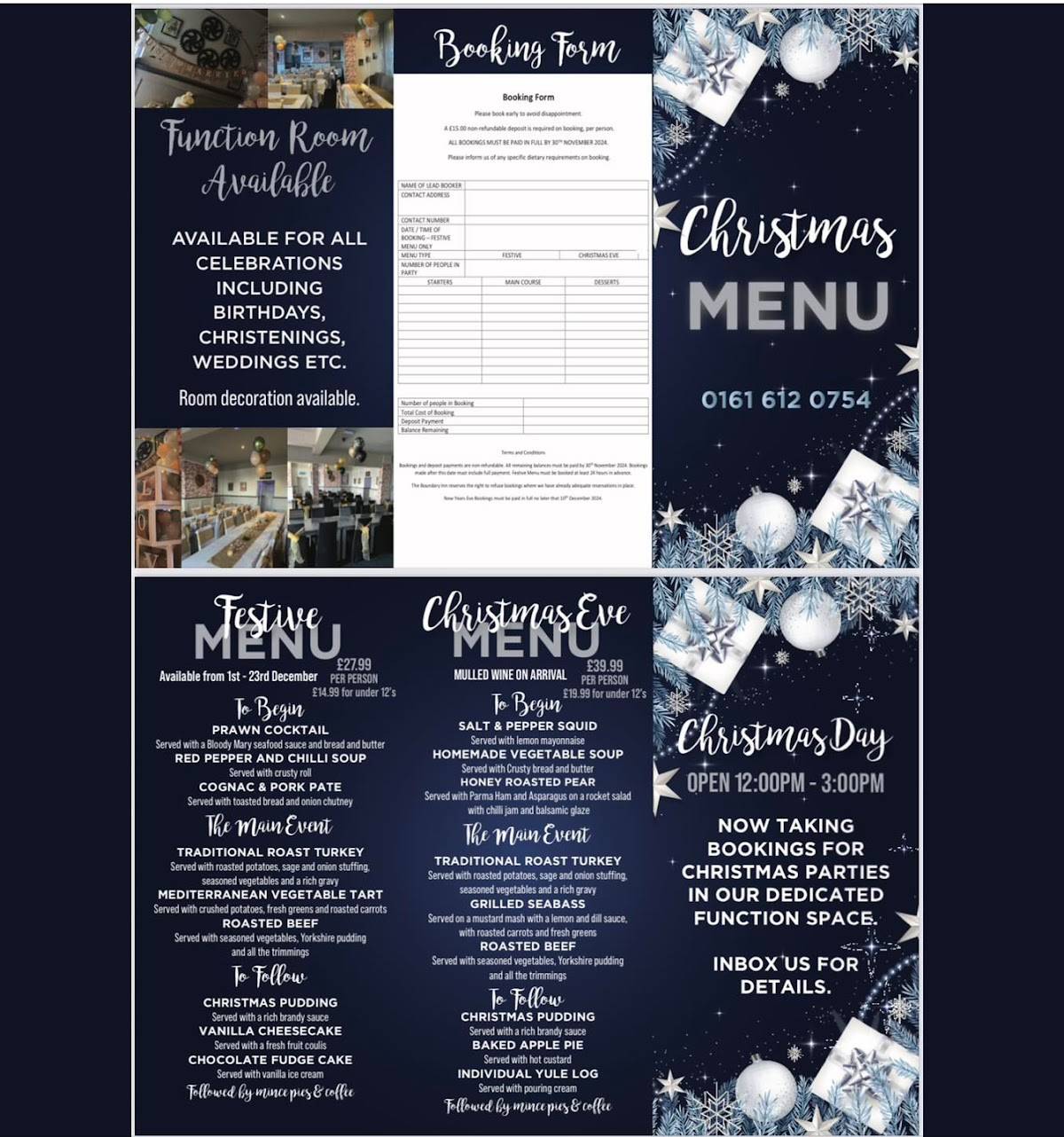 Menu at The Boundary pub & bar, Manchester, 2 Audenshaw Rd