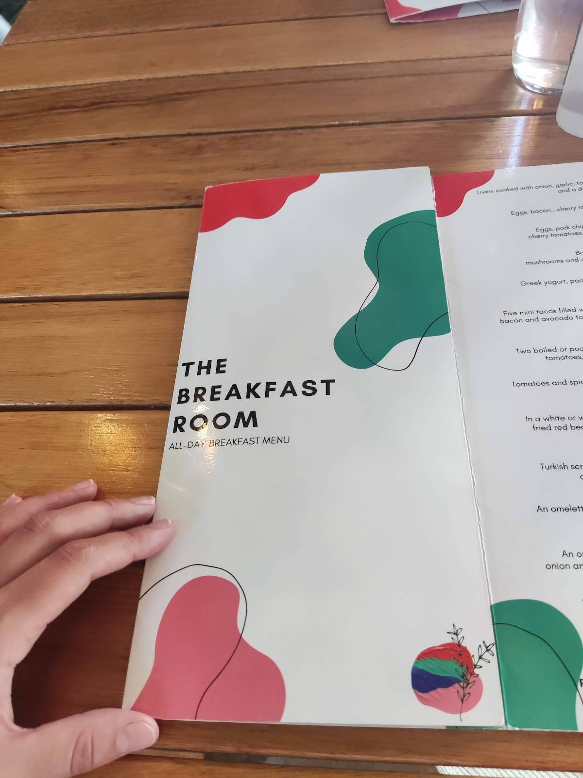 Menu at The Breakfast Room restaurant, Durban
