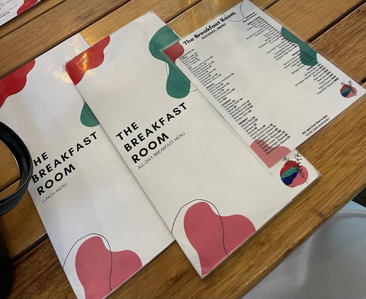 Menu at The Breakfast Room restaurant, Durban, 162 Mahatma Gandhi Rd