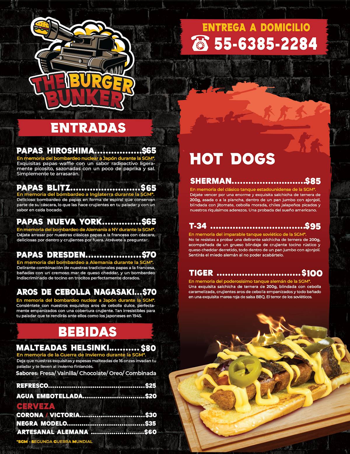 Menu at The Burger Bunker (Narvarte) restaurant, Mexico City