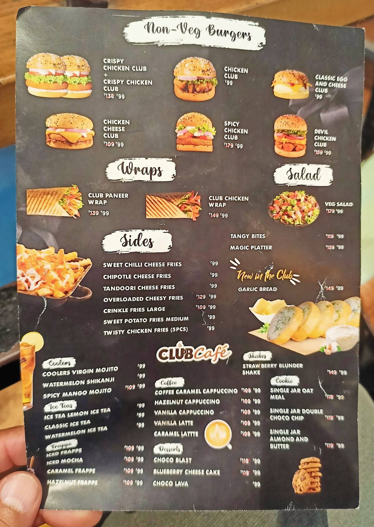 Menu at The Burger Club, New Delhi, 9