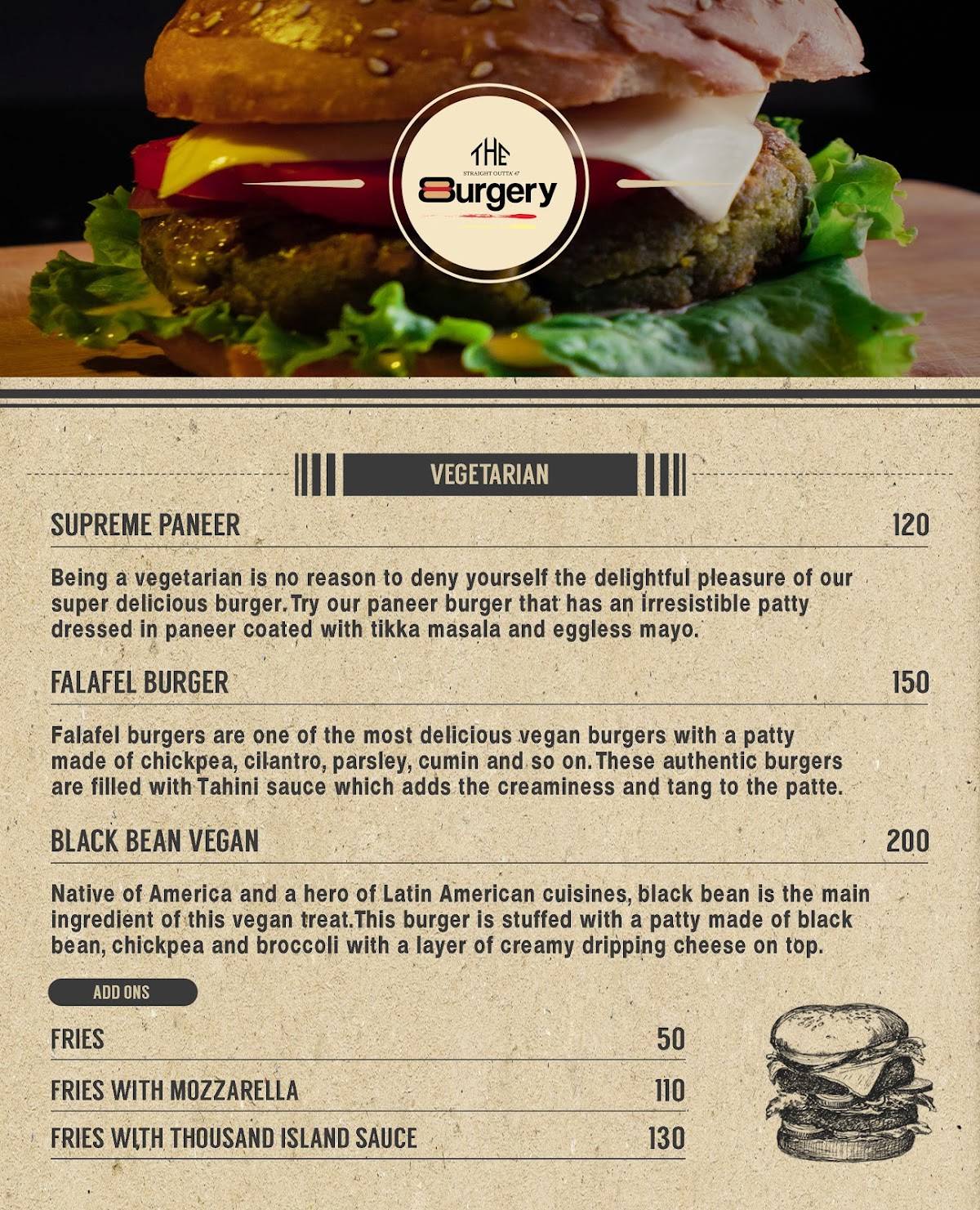 Menu at The Burgery In, Kodungallur