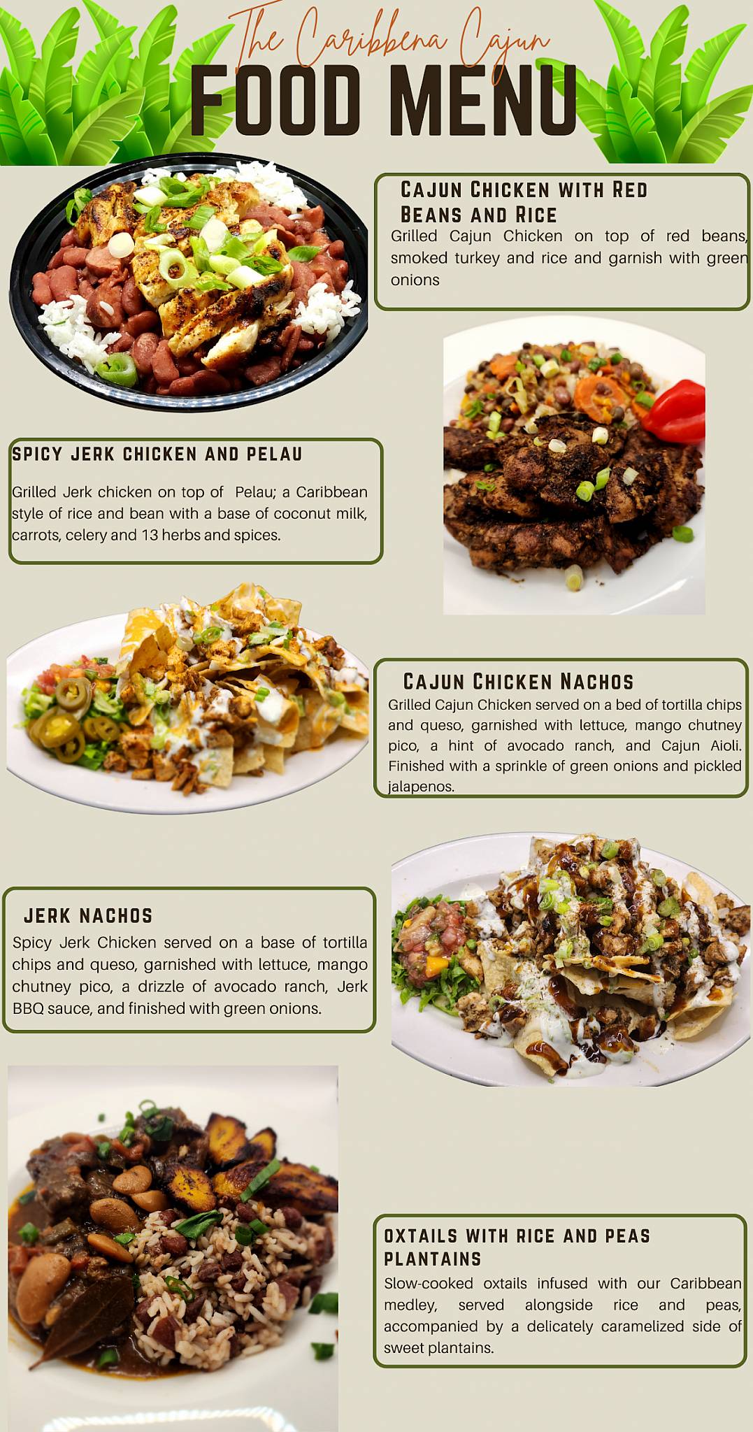 Menu at The Caribbean Cajun restaurant, Farmers Branch