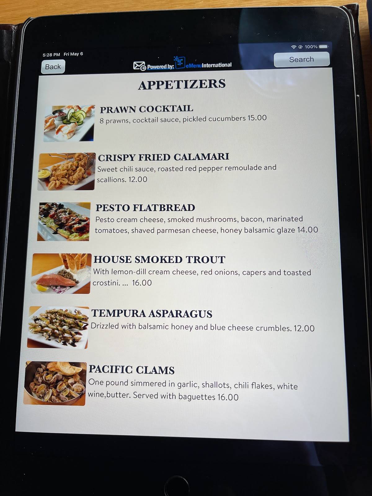 Menu at The Cedars Floating Restaurant, Coeur d'Alene