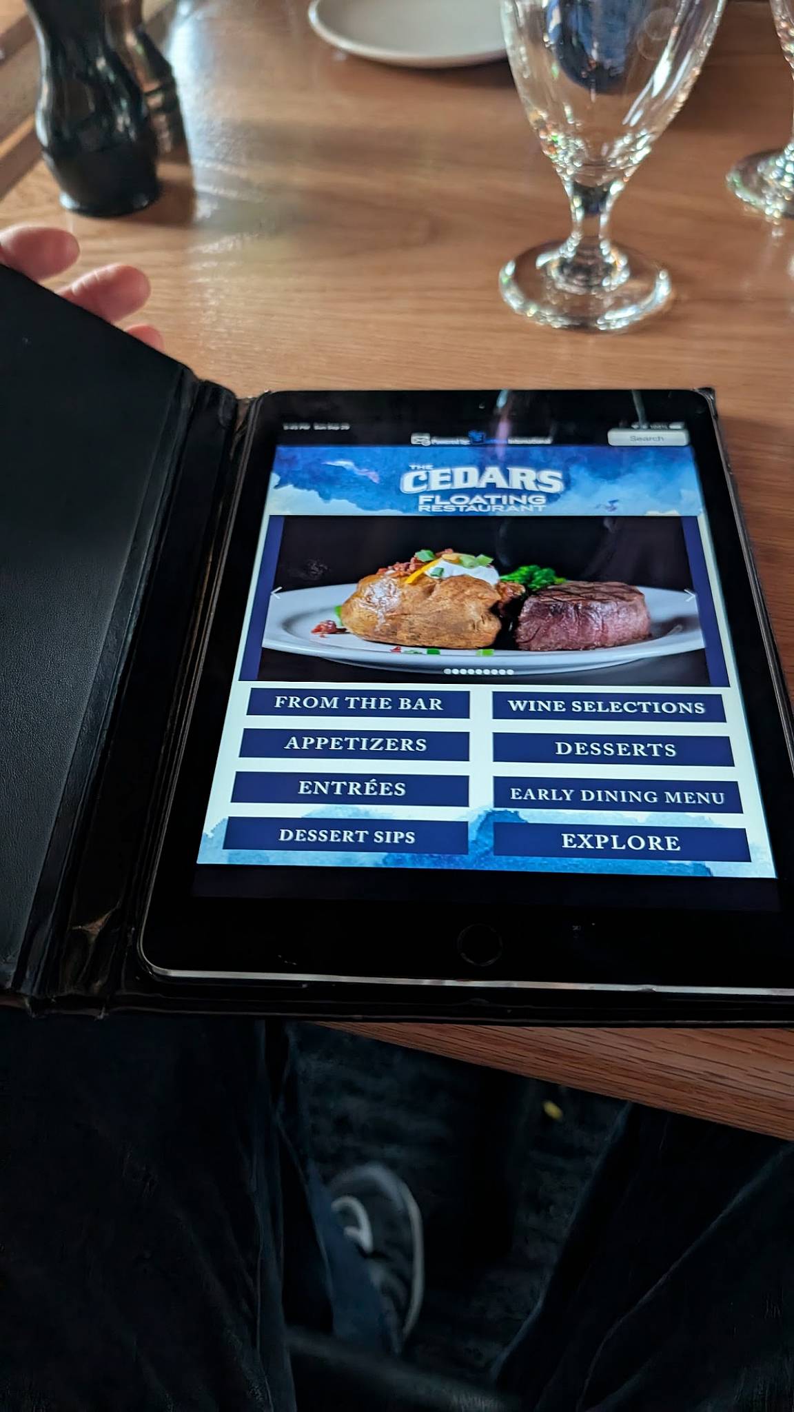 Menu at The Cedars Floating Restaurant, Coeur d'Alene