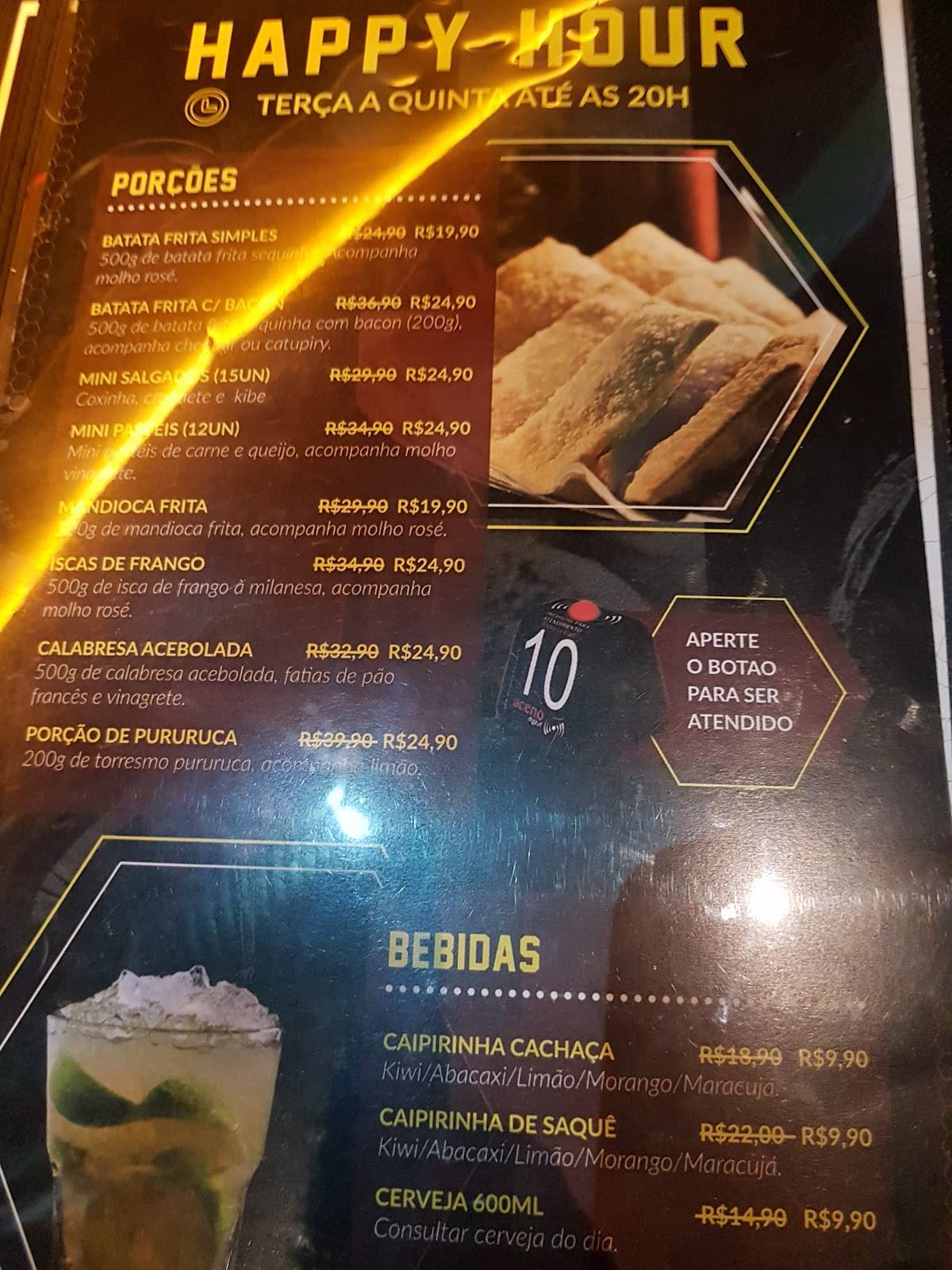 Menu em The Champions Sports Bar, Jundiaí