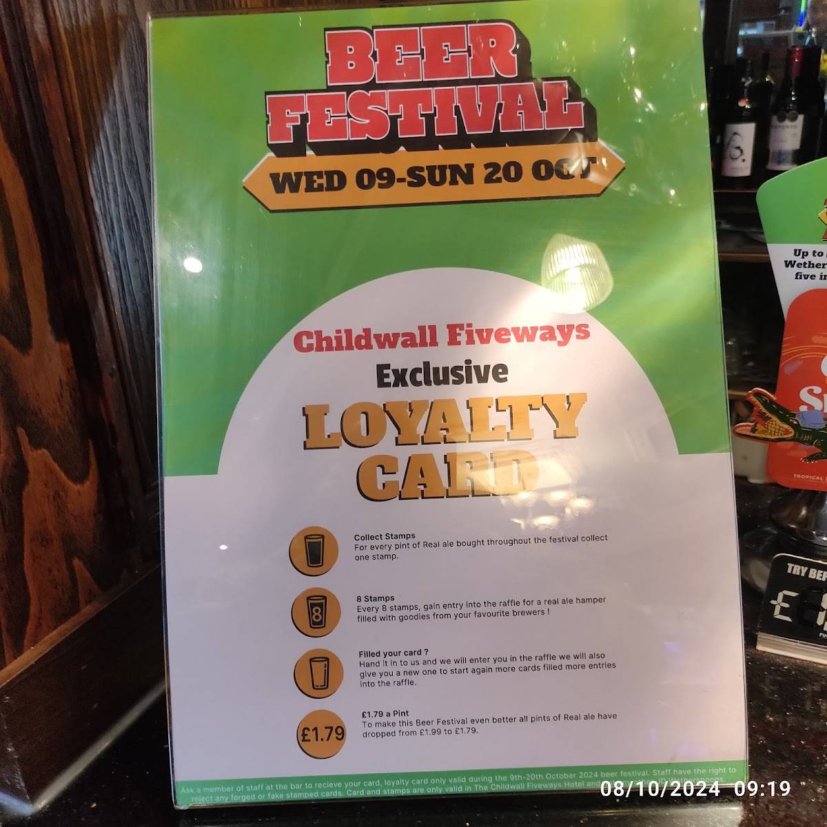 Menu at The Childwall Fiveways Hotel - JD Wetherspoon pub & bar, Liverpool