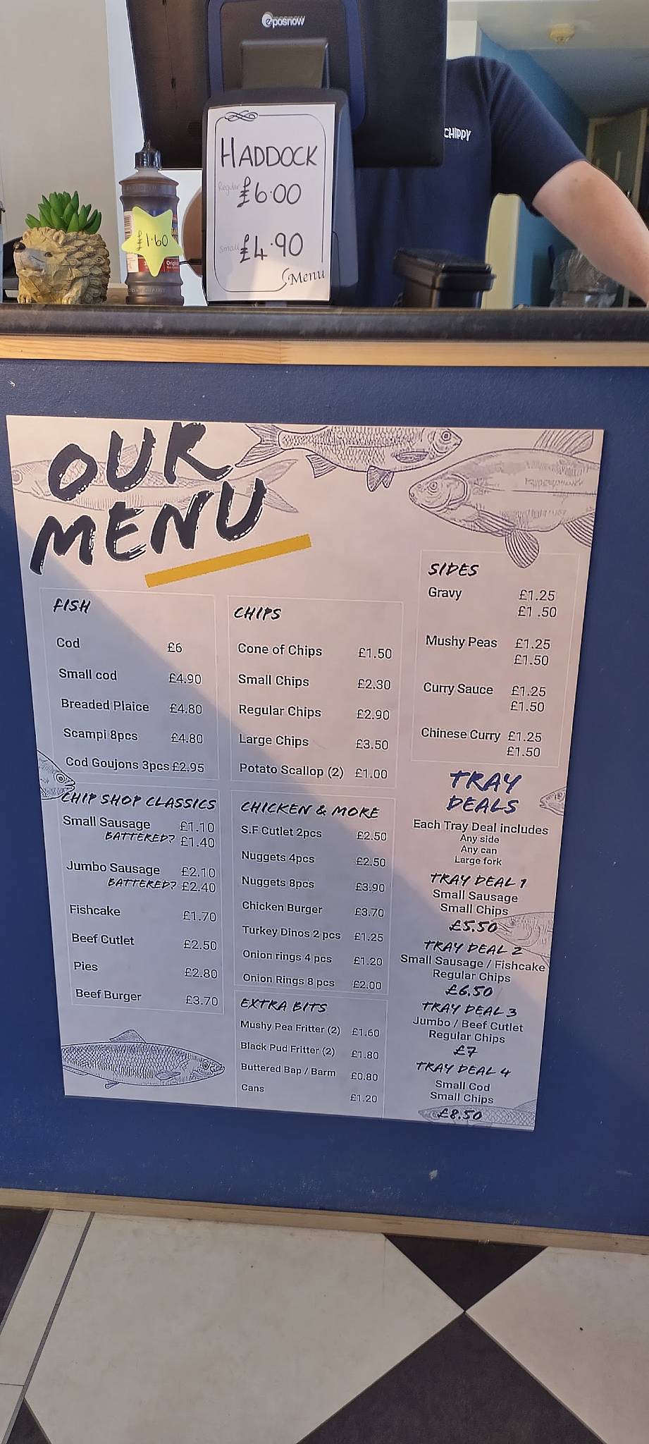 Menu at The Chippy, Holyhead