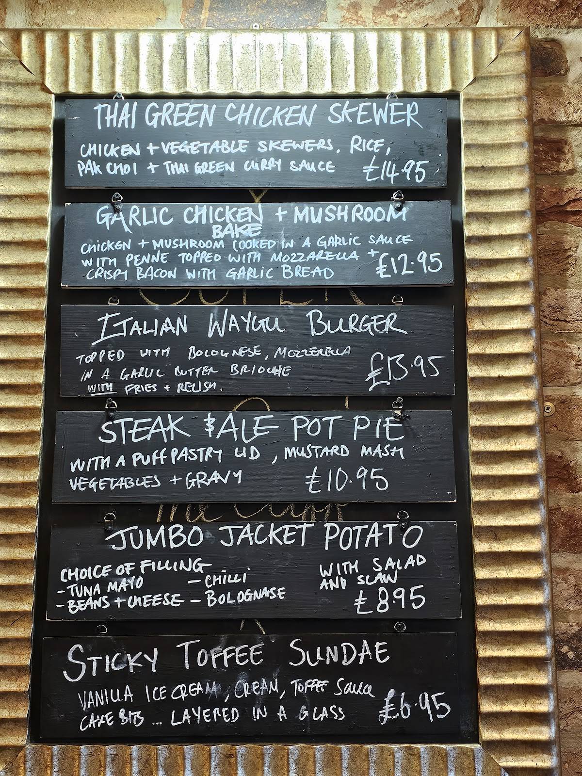 Menu at The Cliff pub & bar, Sunderland