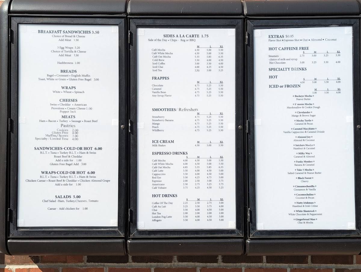 Menu at The Coffee Post restaurant, Chesterland
