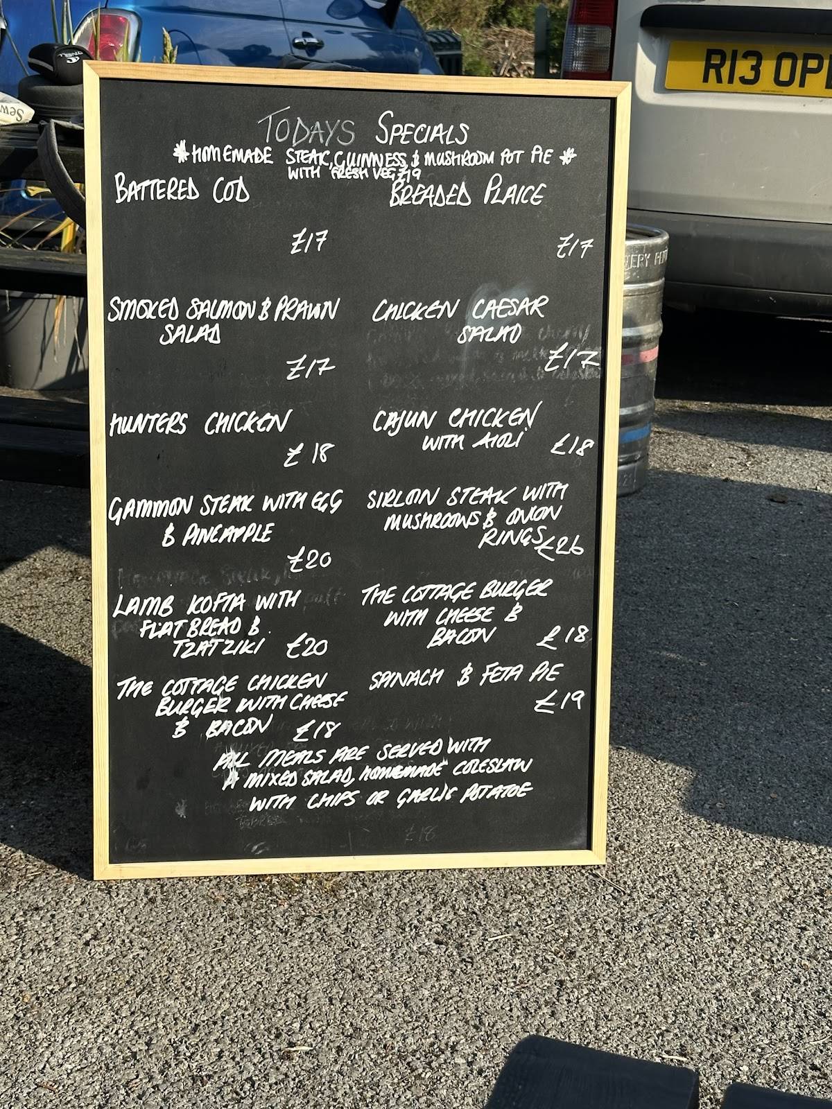 Menu at The Cottage Inn pub & bar, Llangwm