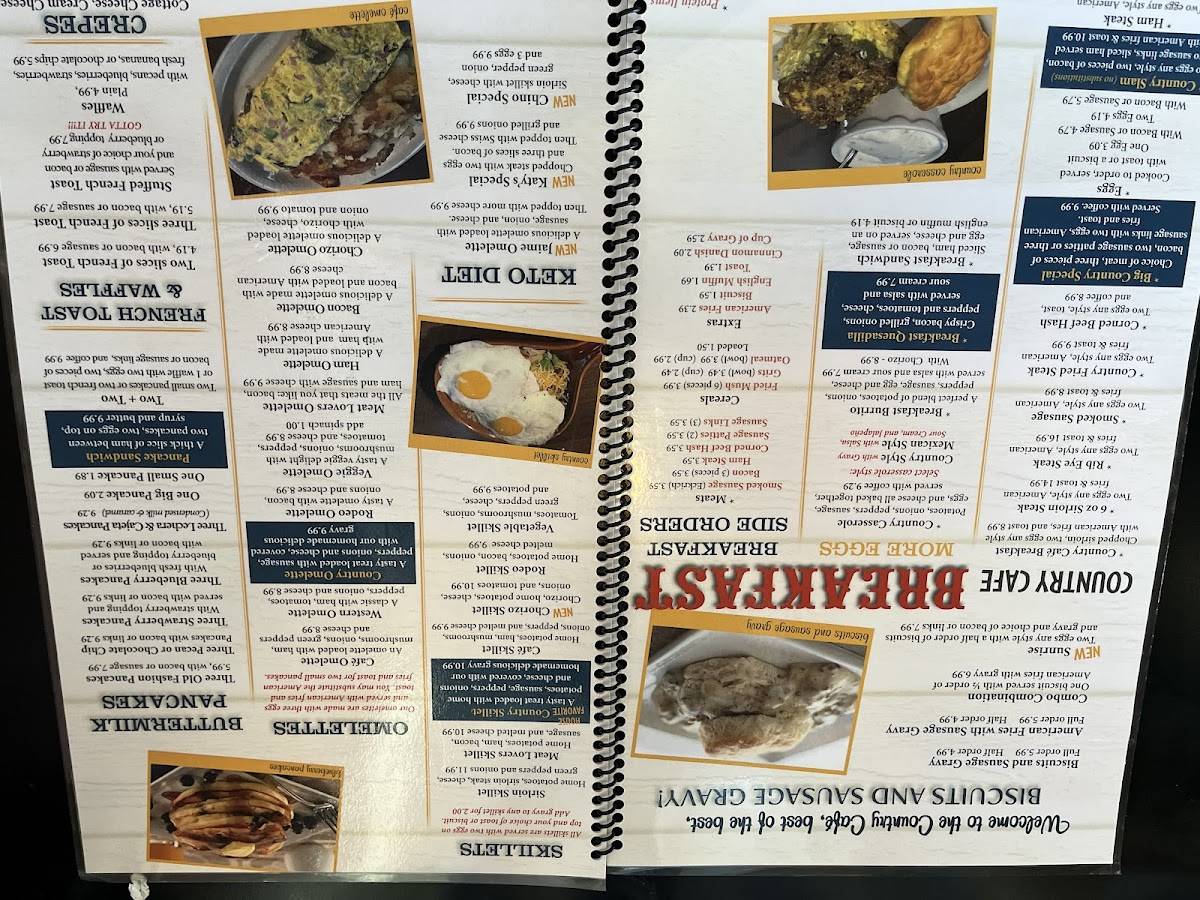 Menu at The Country Cafe, West Lafayette