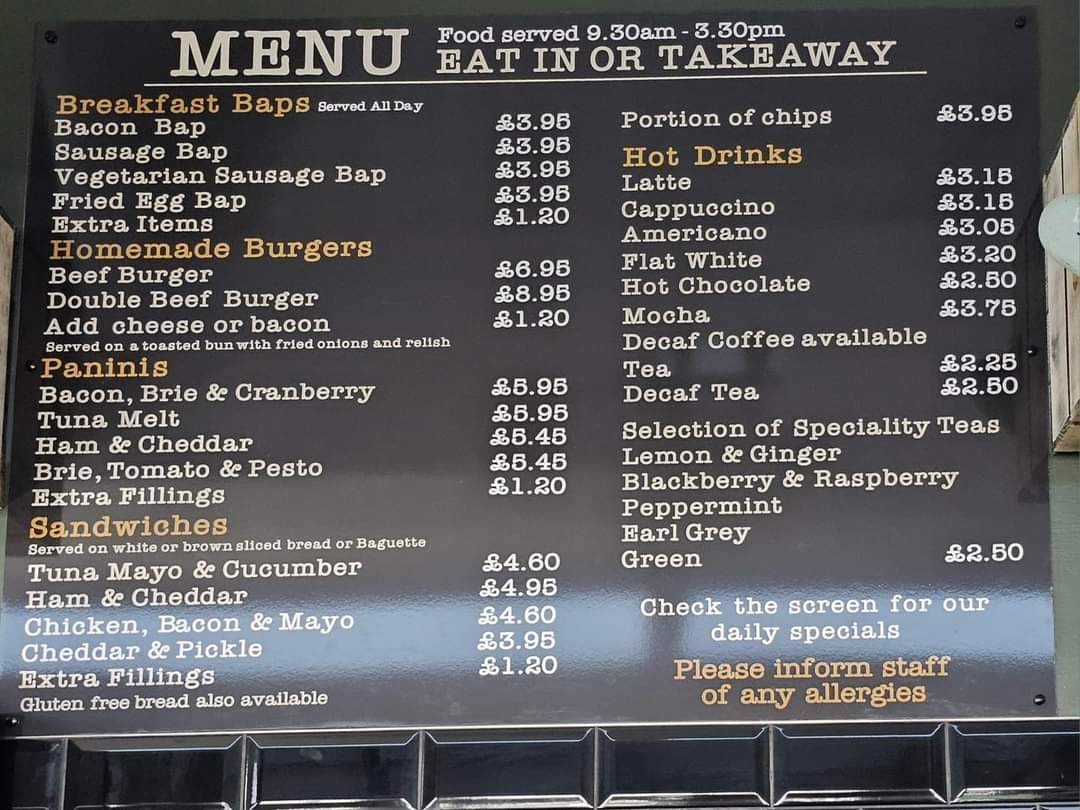 Menu at The Cow Shed At Fraisthorpe Beach cafe, Bridlington
