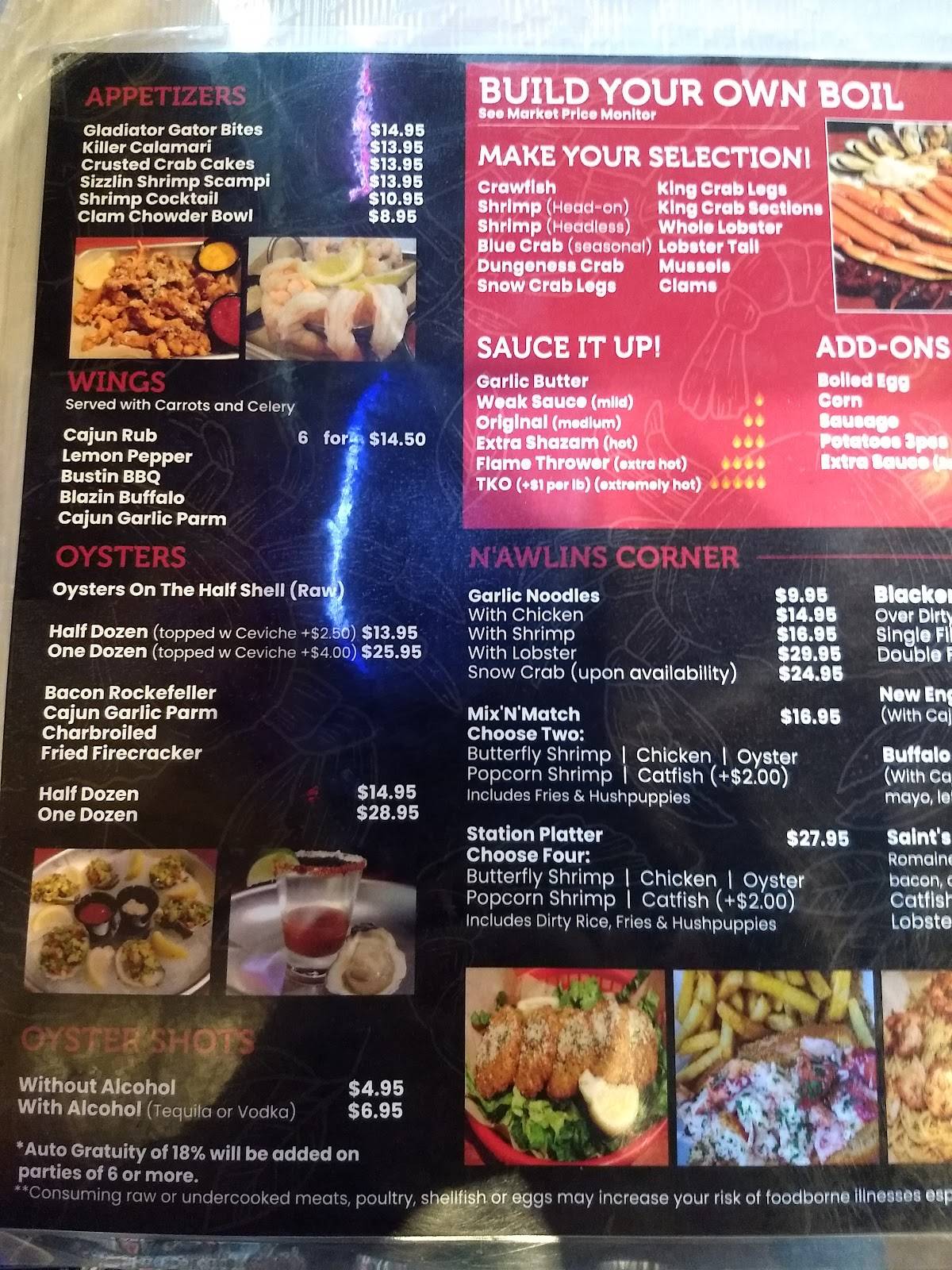Crab station menu store