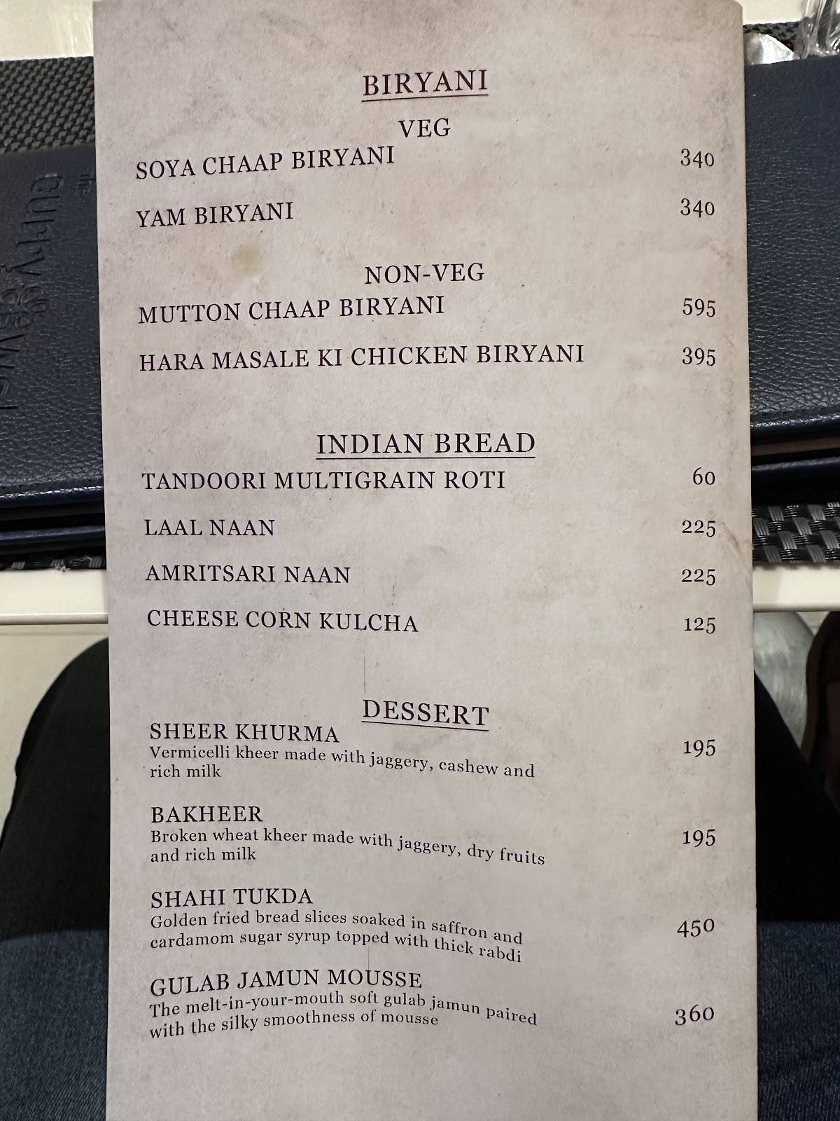 Menu at The Curry Wok (TCW), Mangaluru
