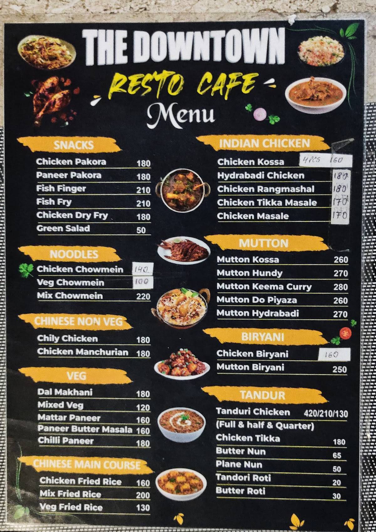 Menu at The DOWNTOWN RESTO CAFE, Berhampore
