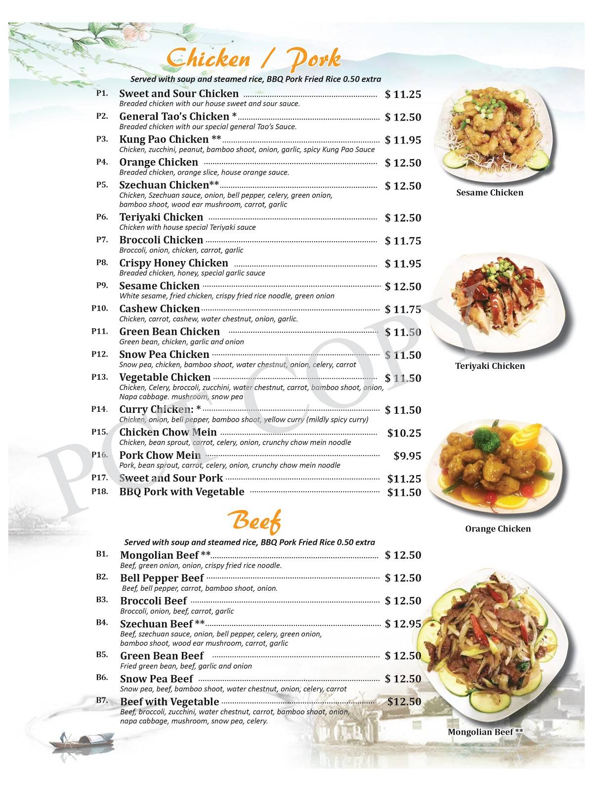 Menu at Hot Point Chinese Restaurant, The Dalles