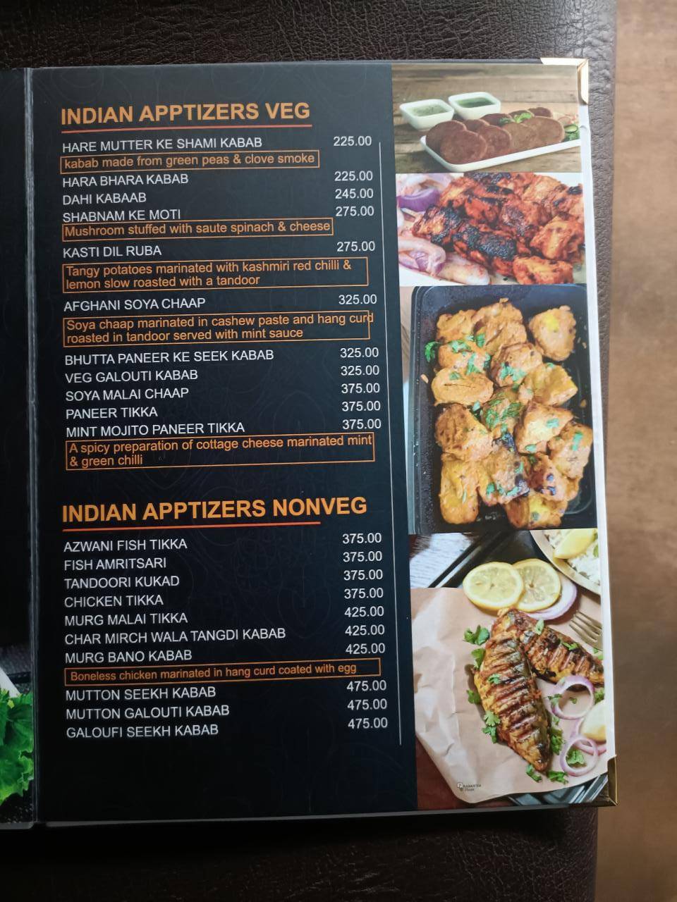 Menu at The Darkknight Cafe, Agra