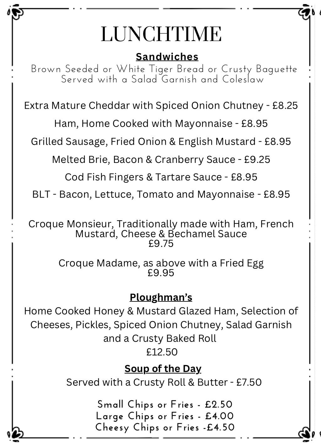 Menu at The Earl of Normanton pub & bar, Amesbury