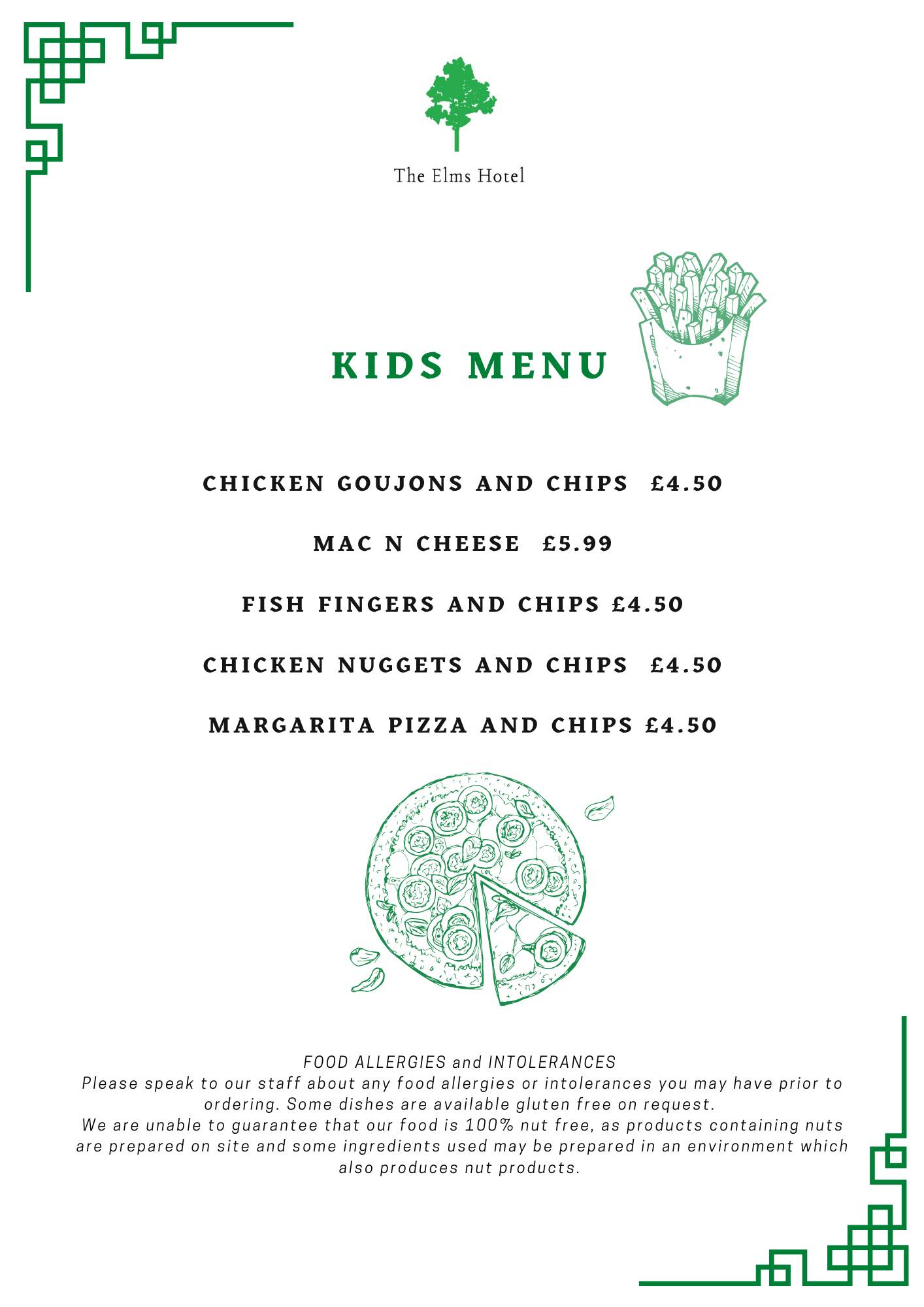 Menu at The Elms Hotel pub & bar, Retford