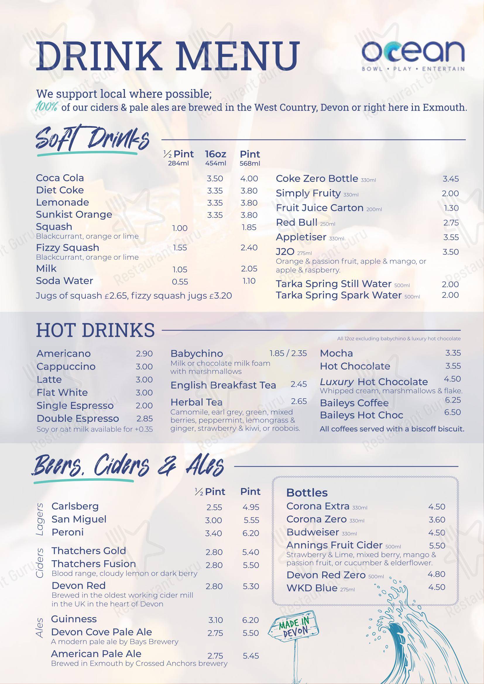 Menu at The Engine Room restaurant, Exmouth