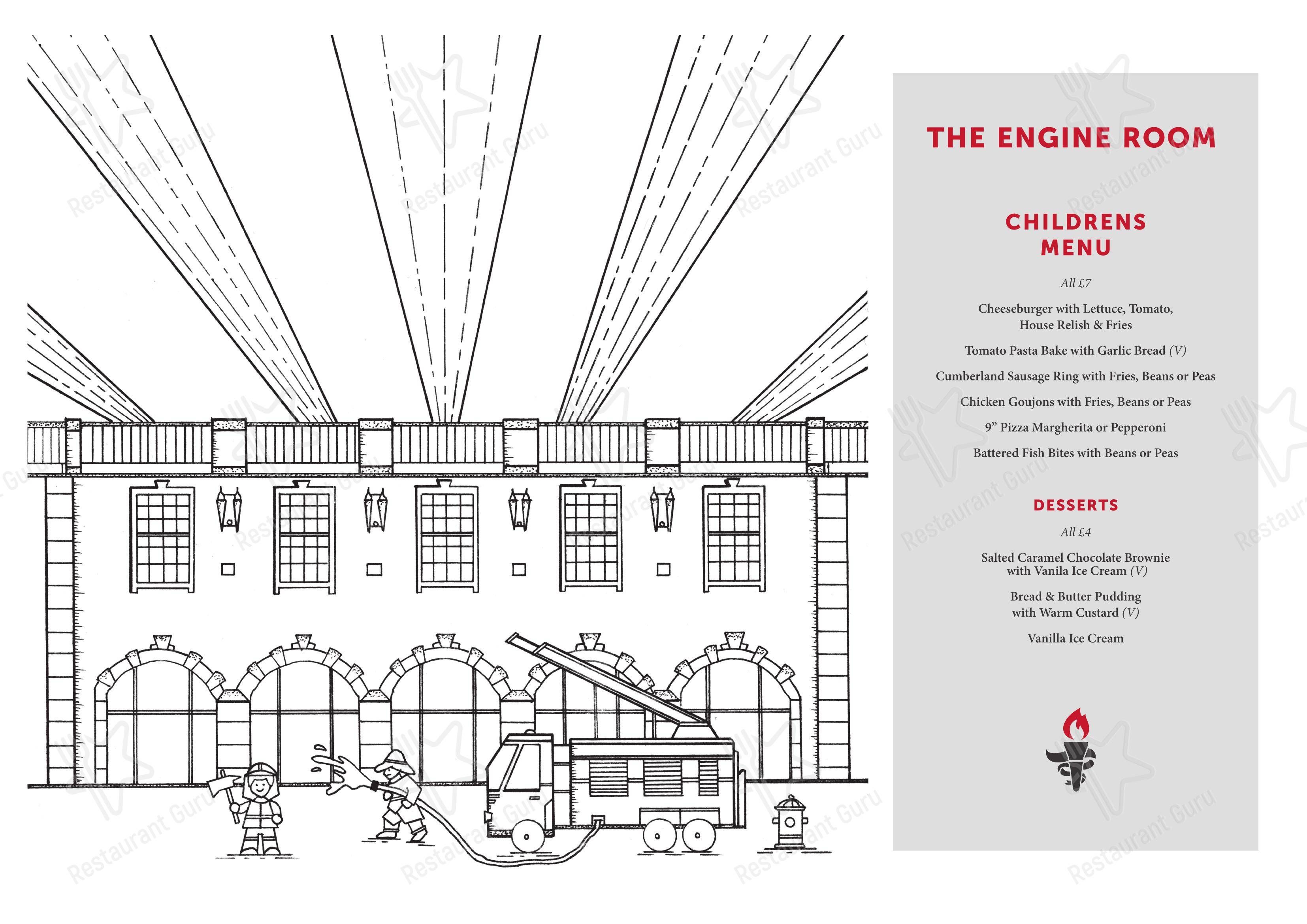 Menu at The Engine Room restaurant, Sunderland