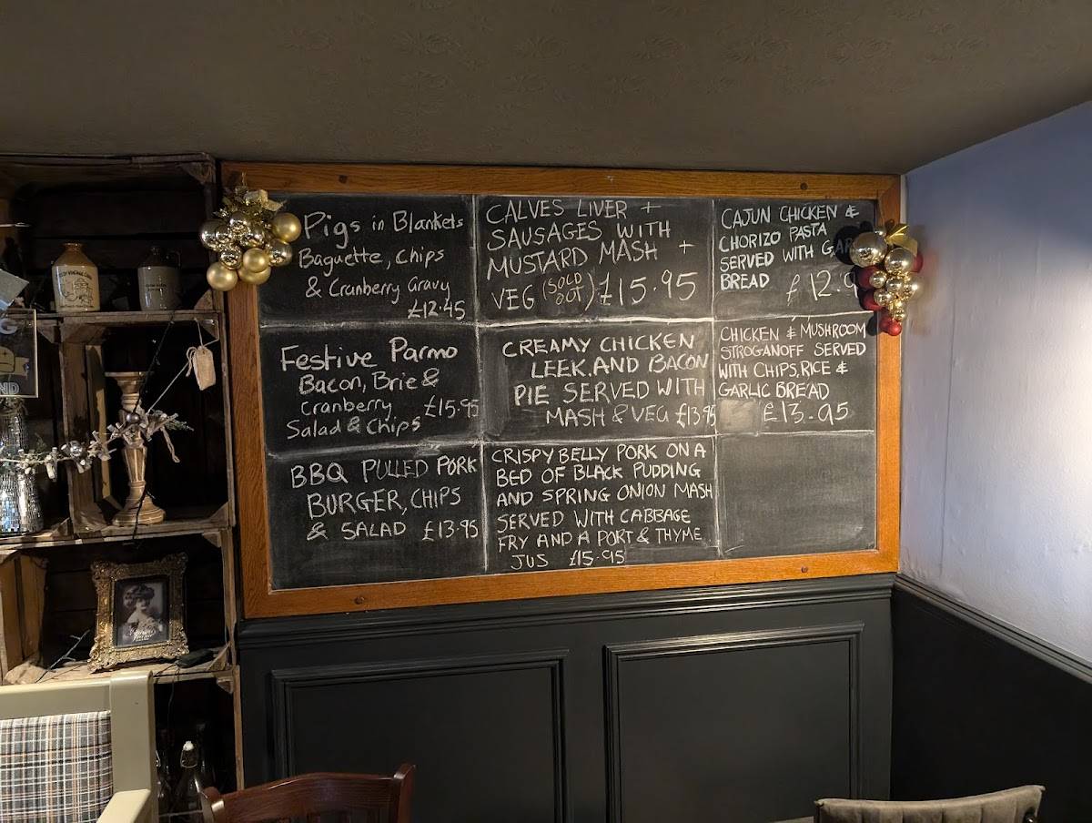 Menu at The Engine Room pub & bar, Gateshead
