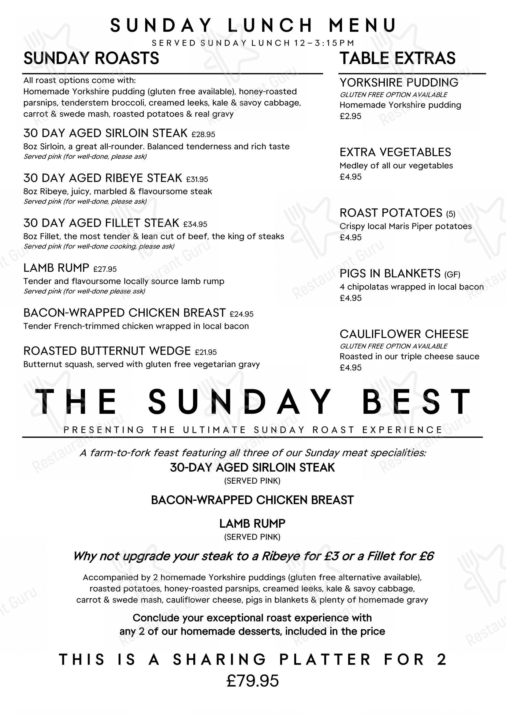 Menu at The Falcon Steakhouse, Wotton-under-Edge