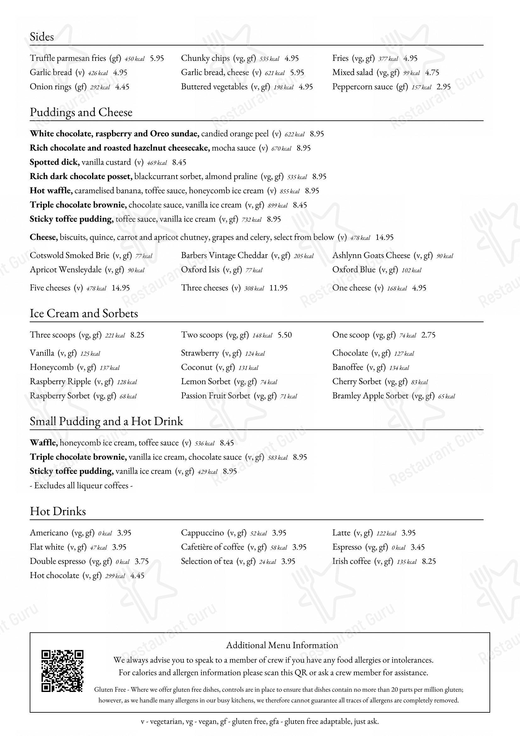 Menu at The Falcon at Warmington pub & bar, Banbury, Warwick Rd