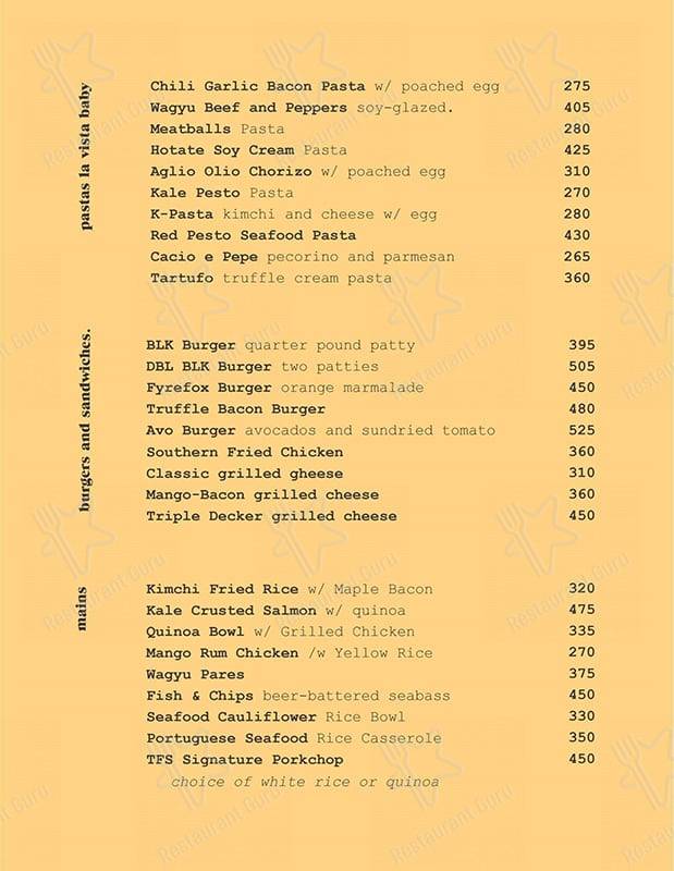 Menu at The Fat Seed Cafe + Roastery, Taguig
