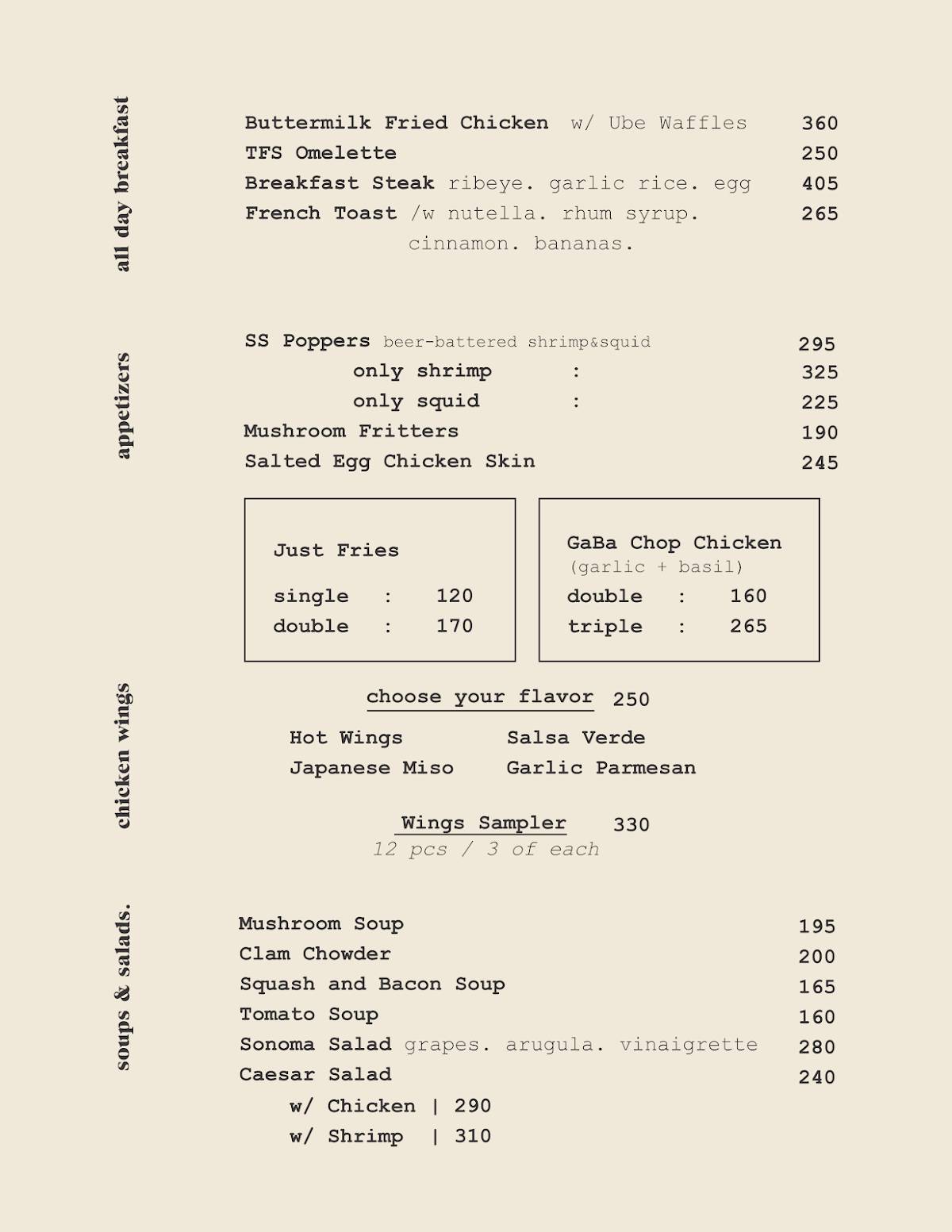 Menu at The Fat Seed Cafe + Roastery, Taguig