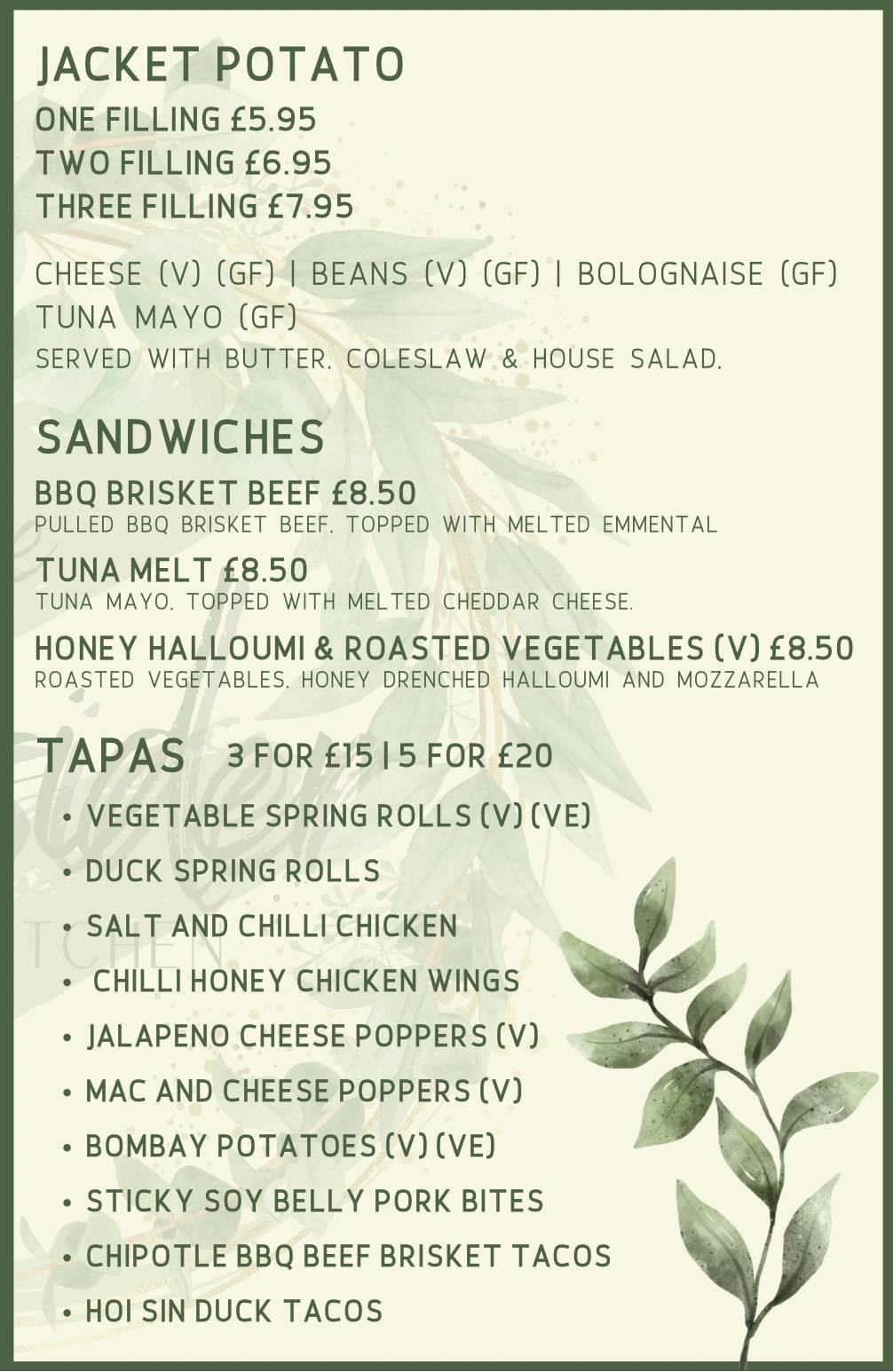 Menu at The Fellsider pub & bar, Gateshead