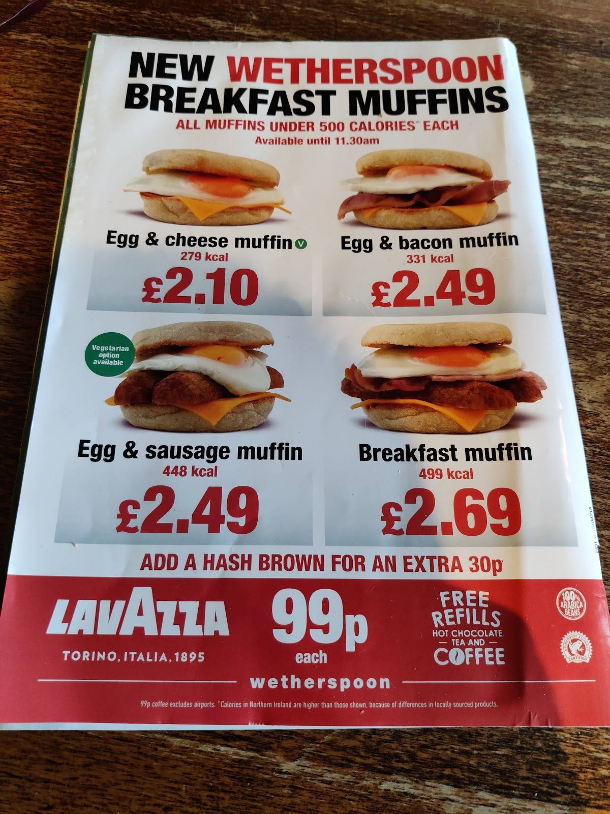 Menu at The Fire Station - JD Wetherspoon pub & bar, Whitley Bay, 18 ...