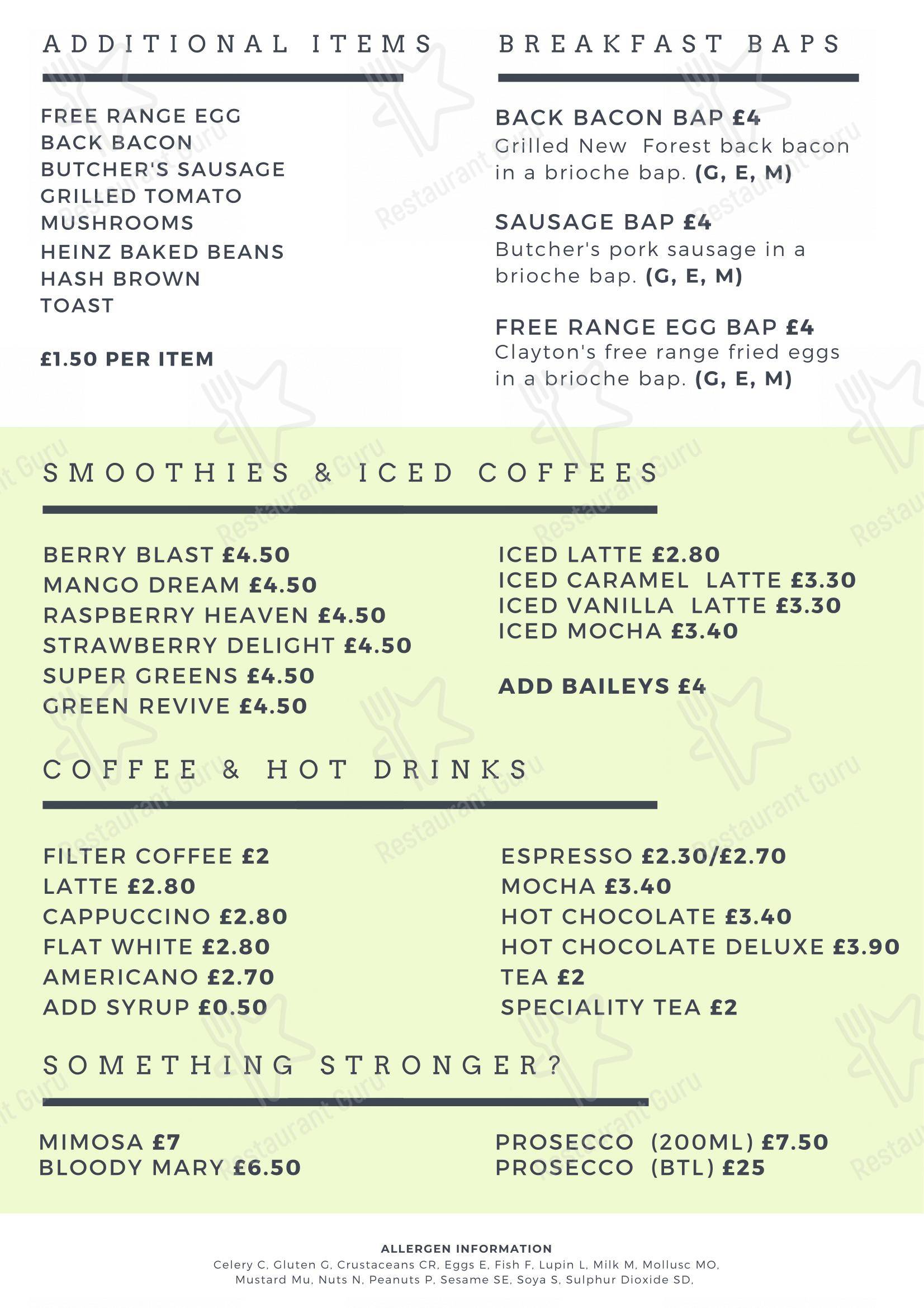 Menu at The Forest Inn pub & bar, Ferndown